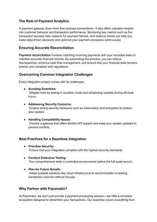 How to Integrate a Payment Gateway Without Disrupting Your System | PDF