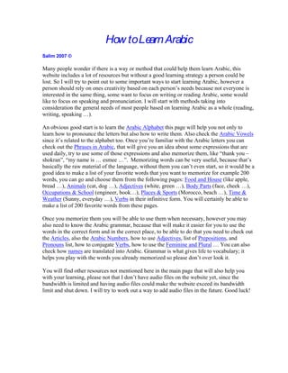 How to-learn-arabic-from-english | PDF