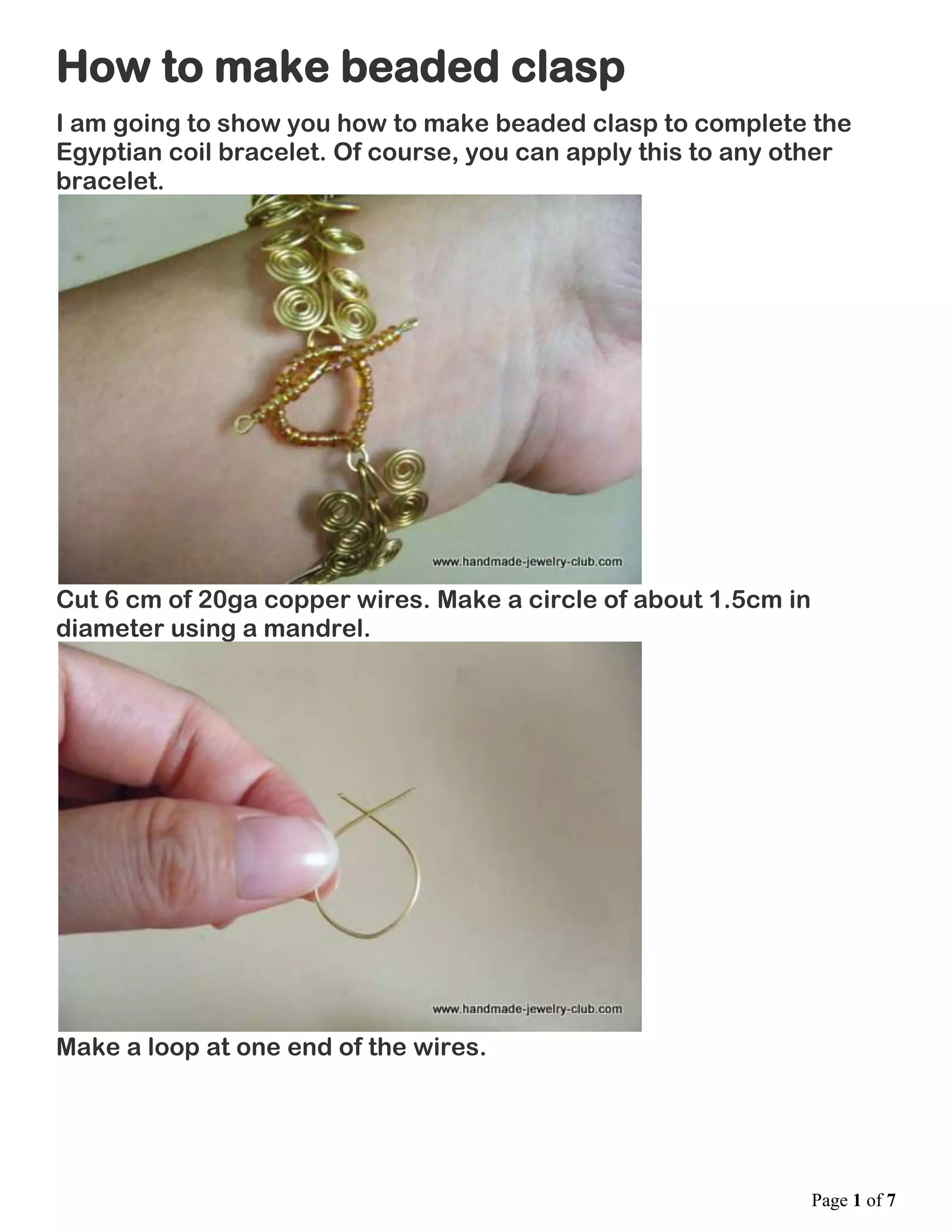 How to-make-beaded-clasp | DOCX | Beadwork | Arts and Crafts