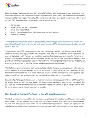 Top 10 Dirty Secrets in Direct to Garment Printing | PDF