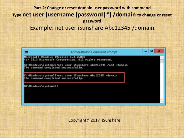 How to Manage Domain User in Windows Server 2012 by commands