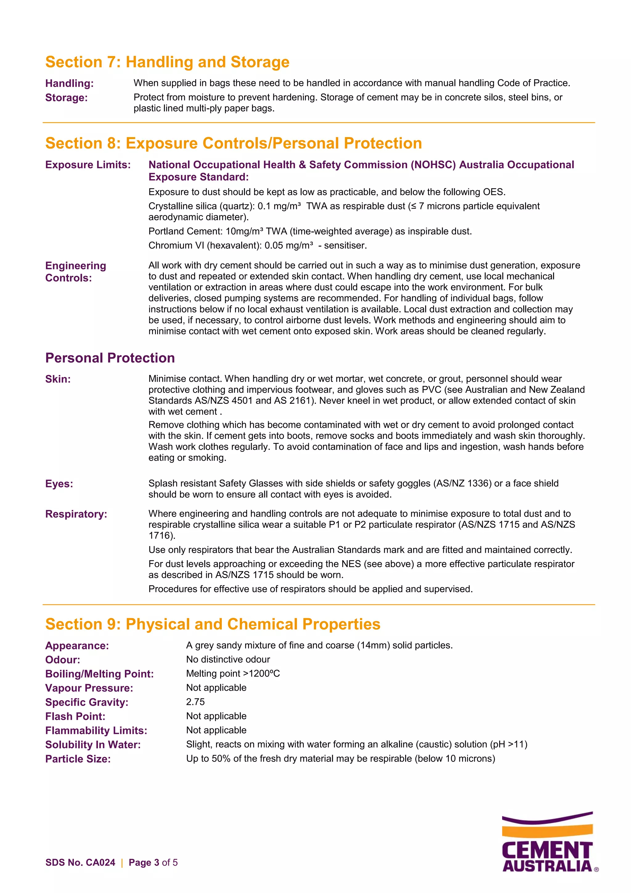 Concrete Mix SDS | PDF