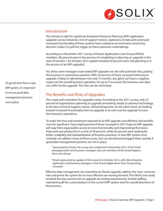 How to Optimize ERP Upgrades | PDF | Databases | Computer Software and Applications