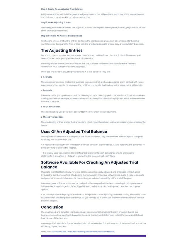How To Prepare An Adjusted Trial Balance