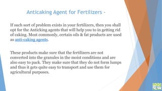How to prevent Caking in Fertilizers? | PPTX