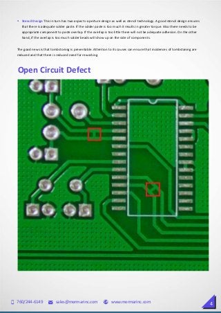 Prevent Tombstone and Open Defects during SMT Process
