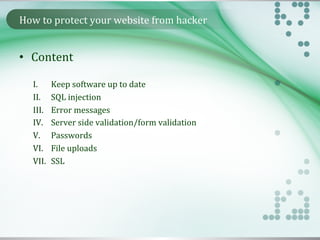Case - How to protect your website | PPT