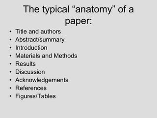 How to read a scientific paper By Kelly Hogan | PPT