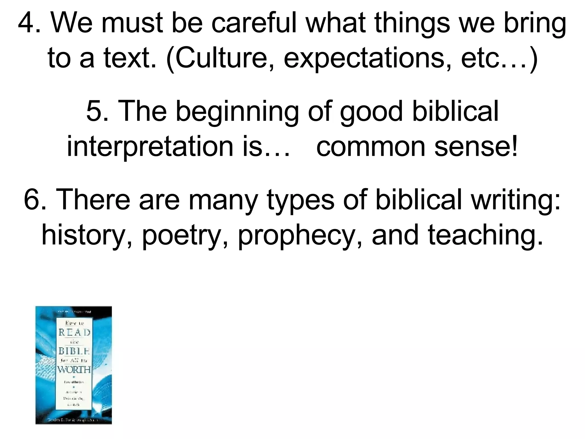 How to Read the Bible for All it's Worth | PPT