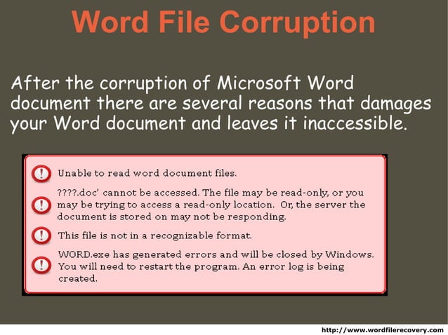 How to Recover Corrupted Word File | PPT