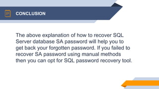 Know How to Recover SQL Server SA Password