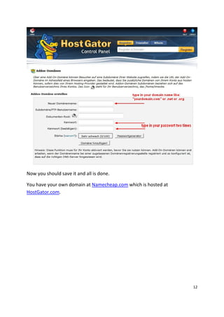 How to register a HostGator account with Namecheap Domain | PDF