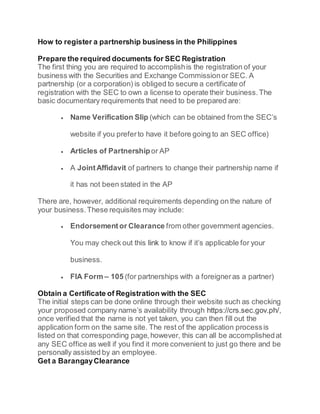 How to-register-a-partnership-business | PDF