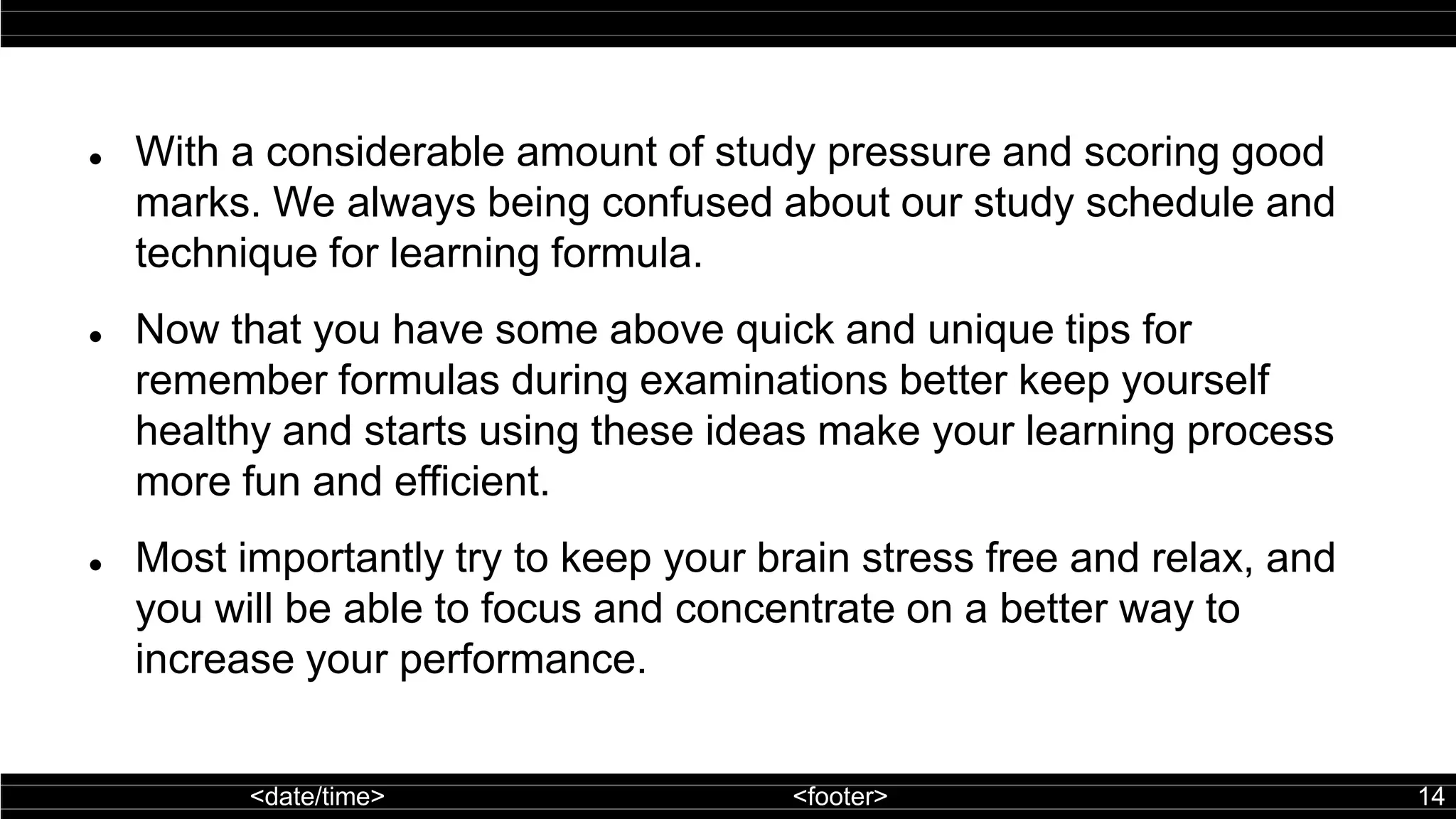 How to Remember Formulas During Examinations | PPTX