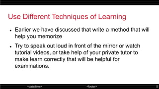 How to Remember Formulas During Examinations | PPT