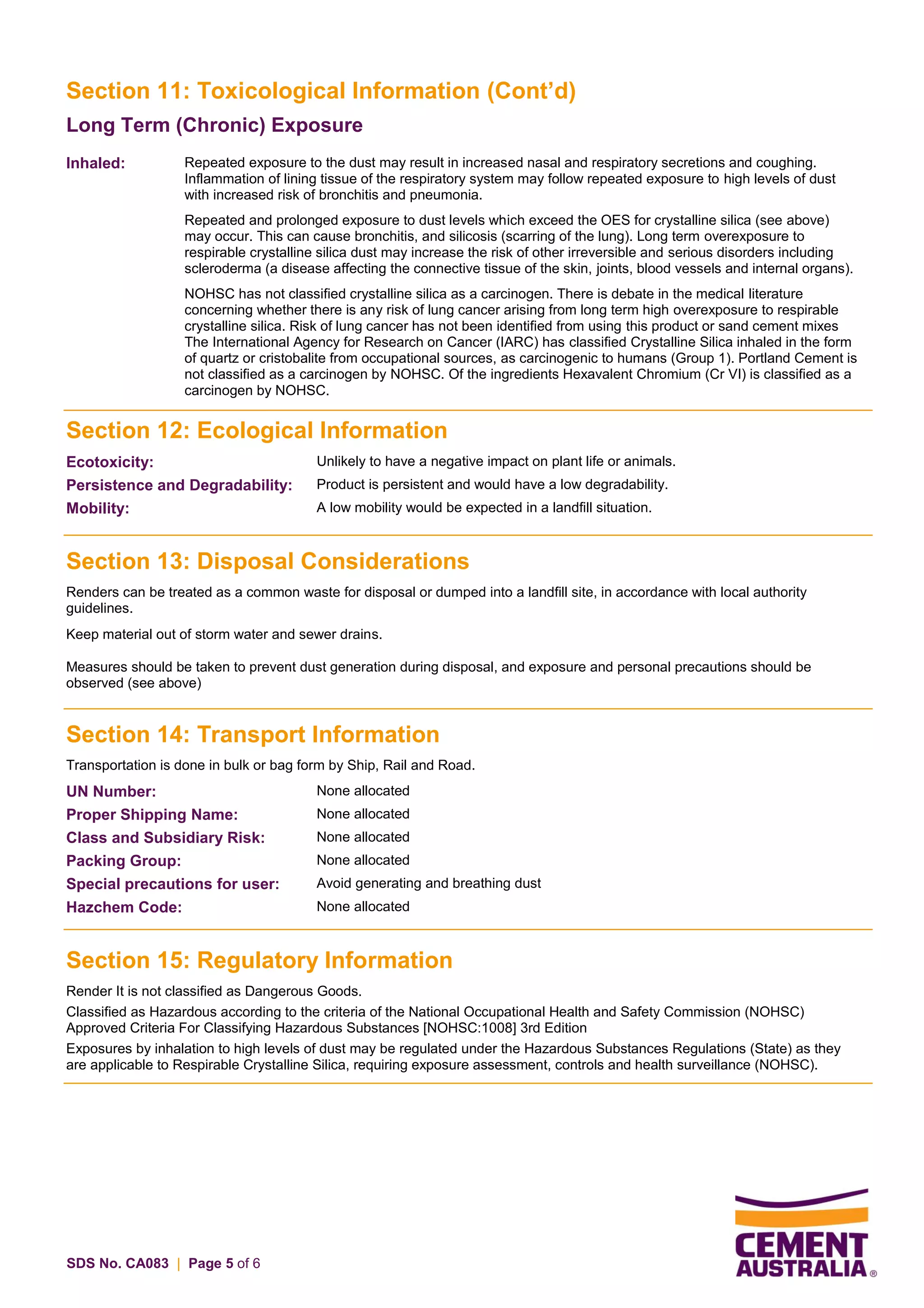 Renders SDS | PDF