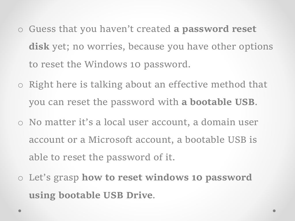 How to Reset Windows 10 Password Using Bootable USB Drive