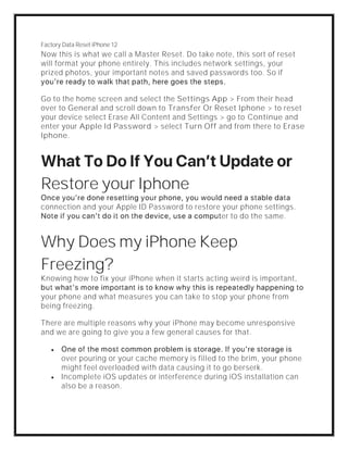 How to Restart or Reset iPhone 12 Pro Max? | PDF