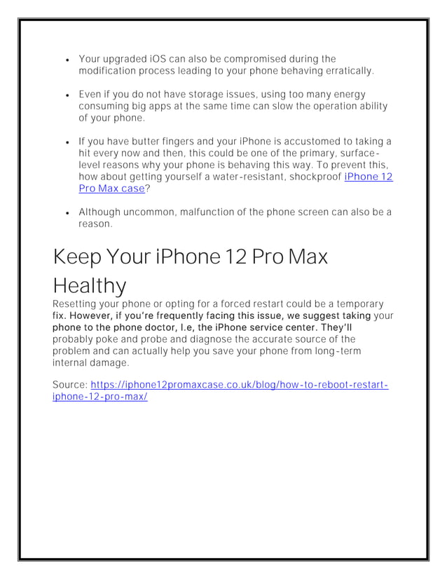 How to Restart or Reset iPhone 12 Pro Max? | PDF