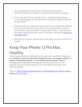 How to Restart or Reset iPhone 12 Pro Max? | PDF
