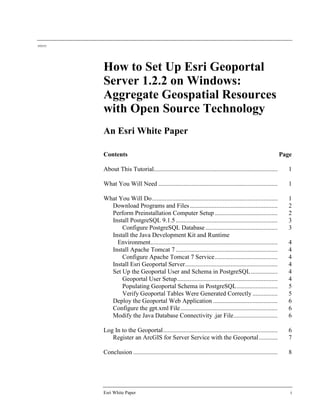 How to Set Up Esri Geoportal Server 1.2.2 on Windows | PDF