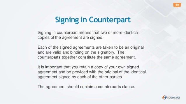 How to sign or execute an Agreement