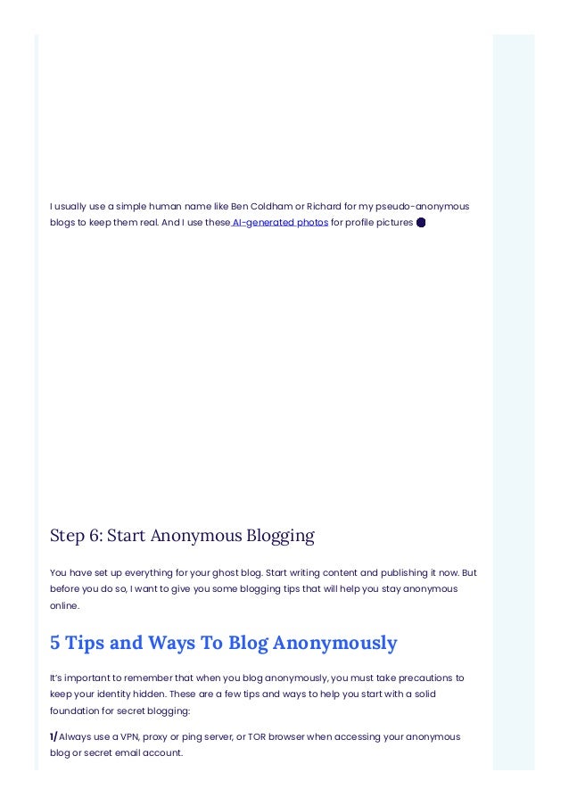 How to Make An Anonymous Blog PDF (2022) | PDF