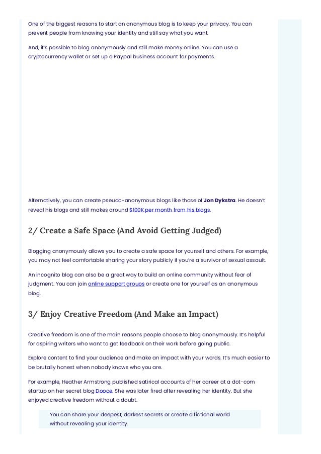 How to Make An Anonymous Blog PDF (2022) | PDF