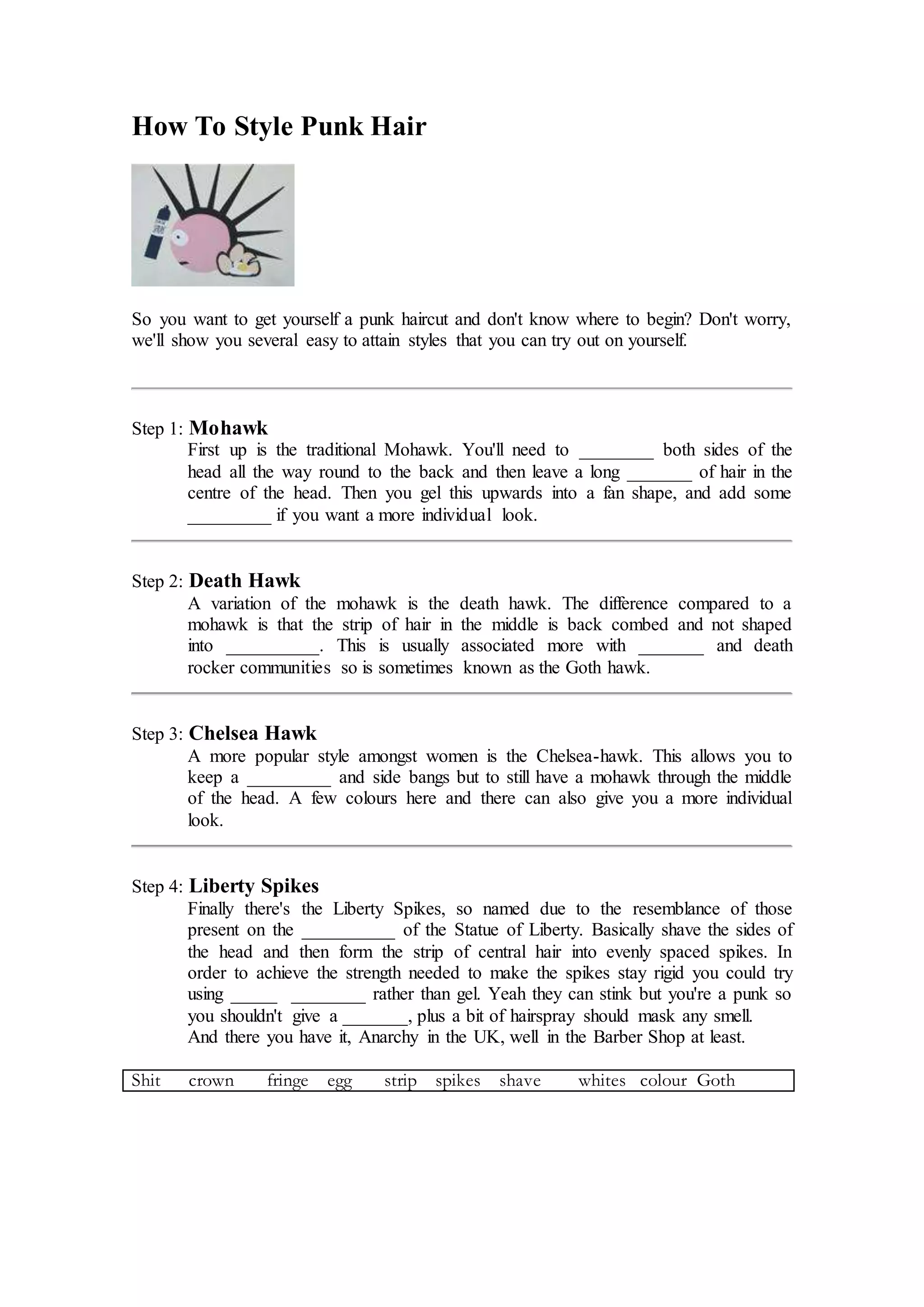 how to style punk hair | DOC