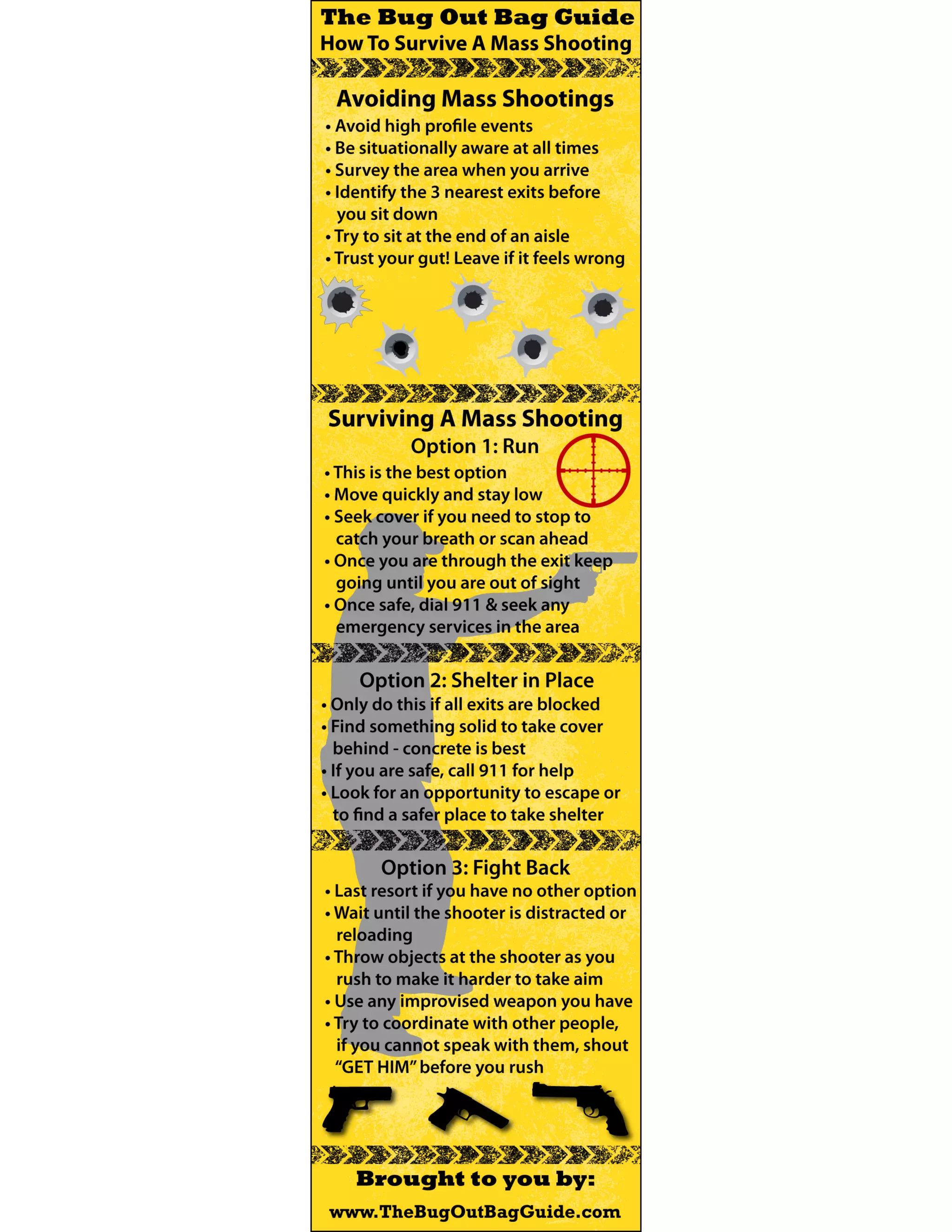 How To Survive A Mass Shooting Infographic | PDF