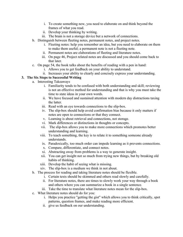 How to-take-smart-notes book summary | PDF | Free Download