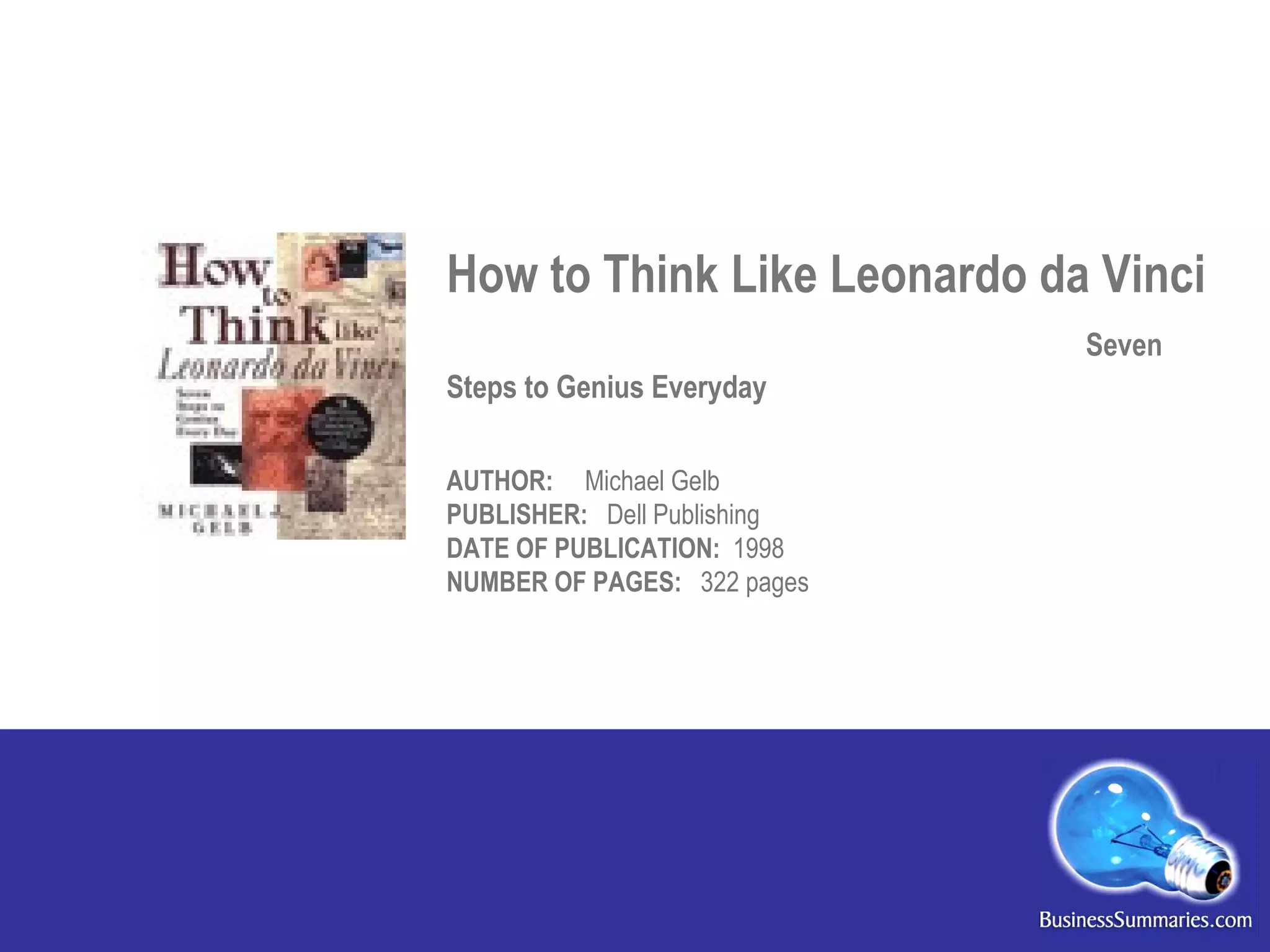 How to think like Leonardo Da Vinci | PPS