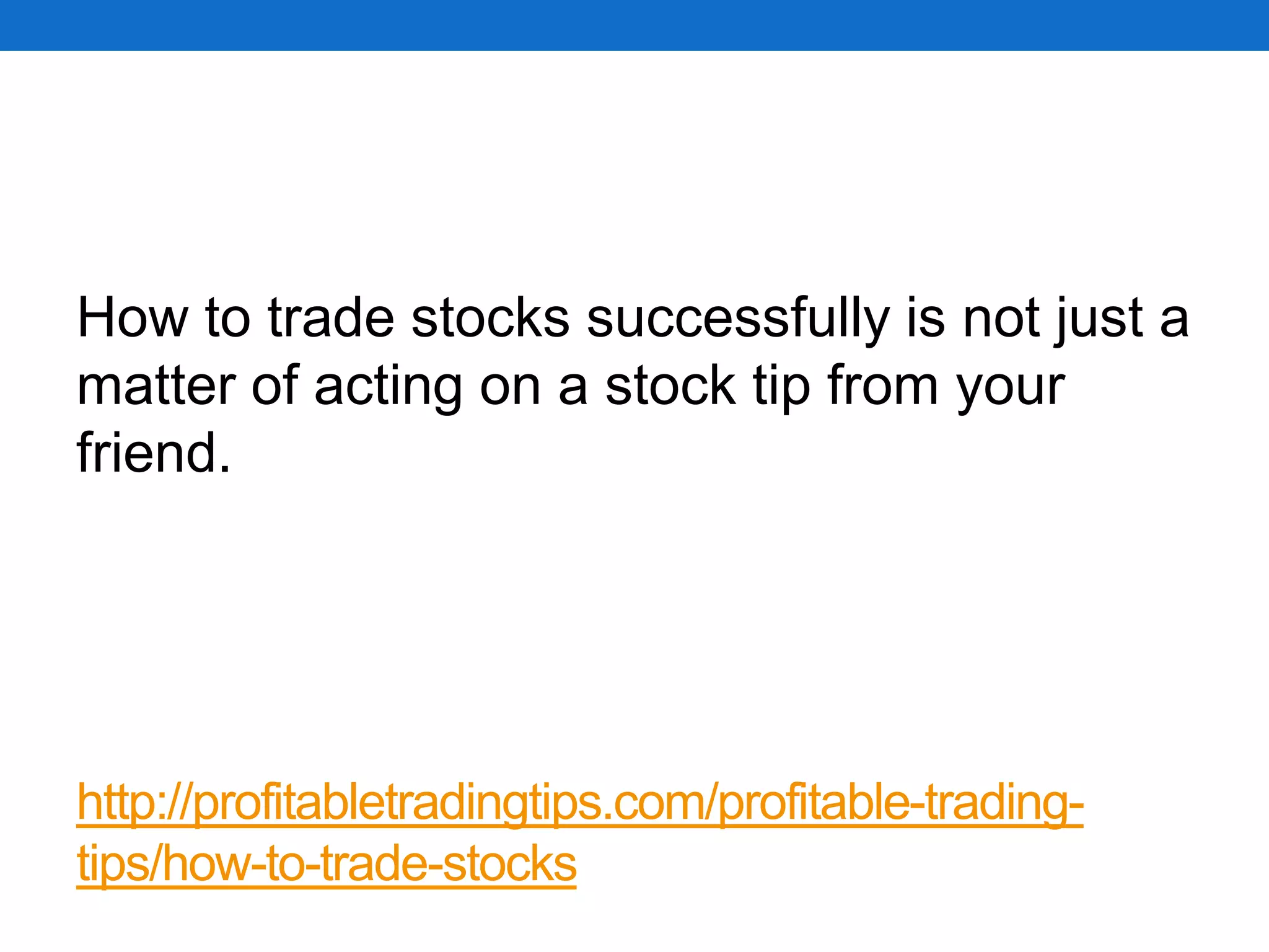 How to Trade Stocks | PPTX
