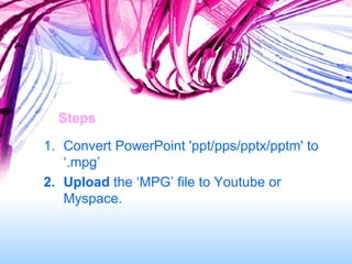 How to upload PowerPoint to You Tube | PPT