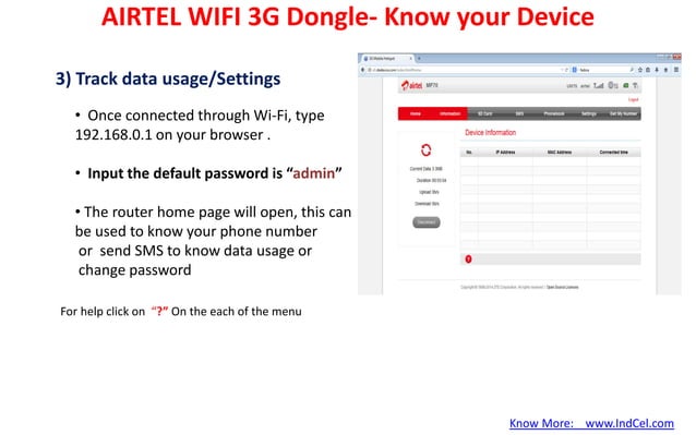 How to SETUP Airtel 3G Wingle (ZTE 3G WiFi - 21.6Mbps) | PDF ...