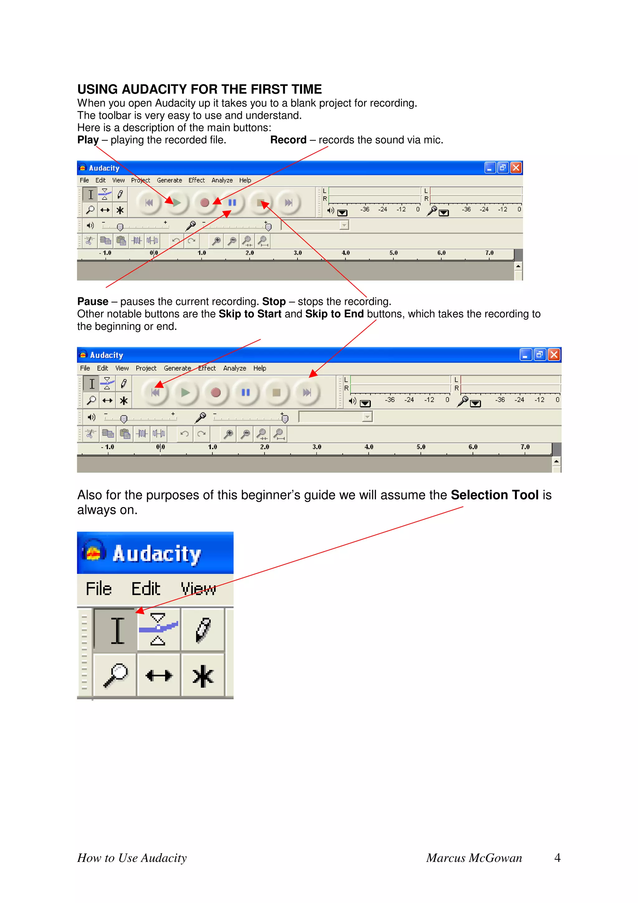How To Use Audacity Guide Handout | PDF