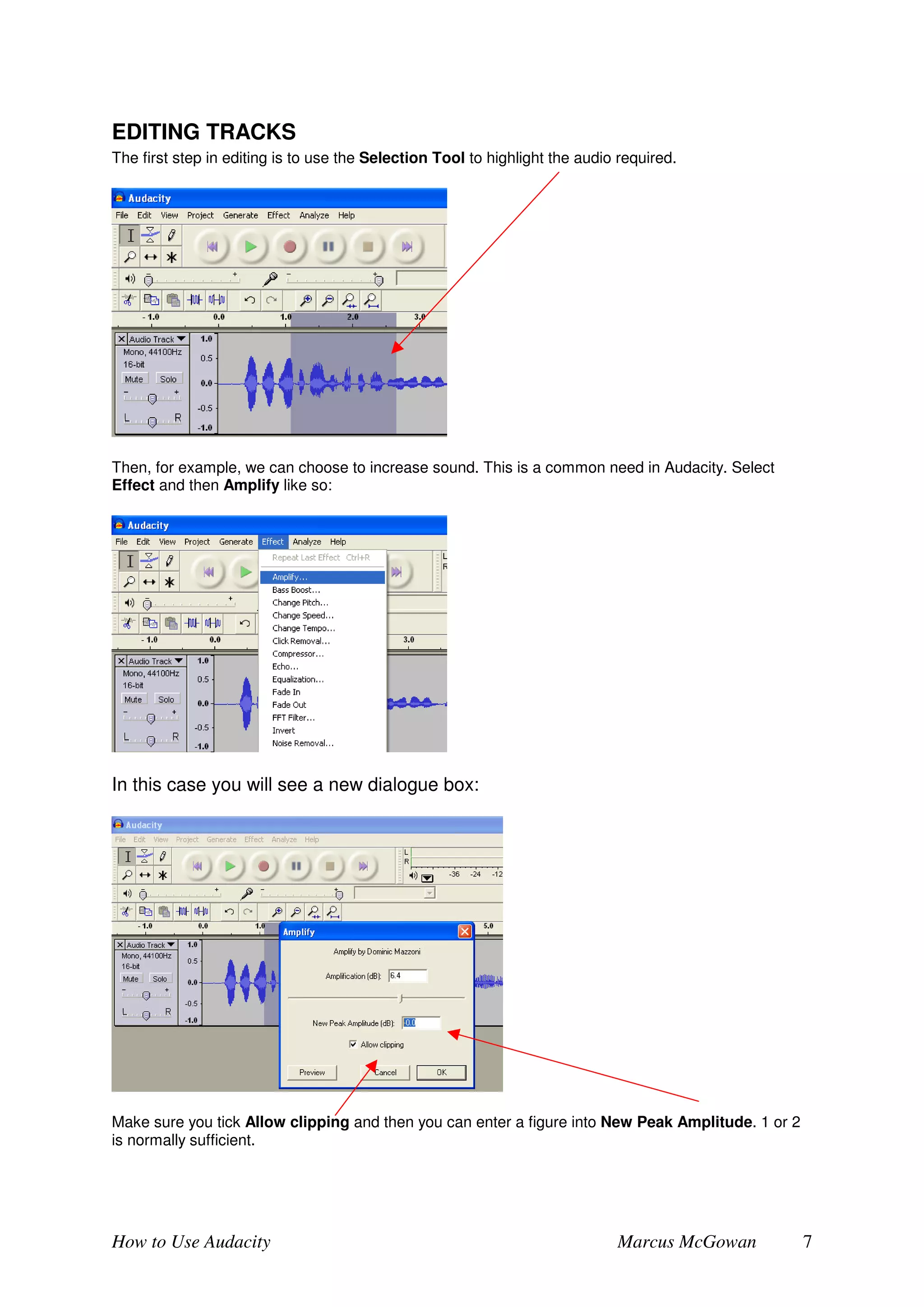 How To Use Audacity Guide Handout | PDF