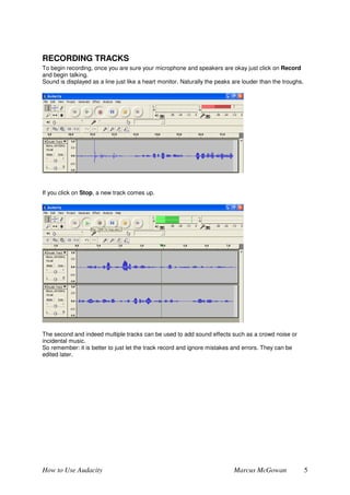 How To Use Audacity Guide Handout | PDF