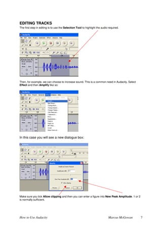 How To Use Audacity Guide Handout | PDF