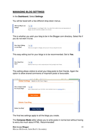 How To Use Blogger | PDF | Internet for Beginners | Internet