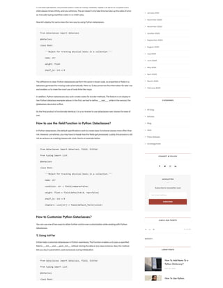How To Use Python Dataclassses? | PDF