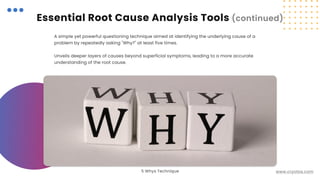 How to Use Root Cause Analysis Tools in Maintenance | PDF