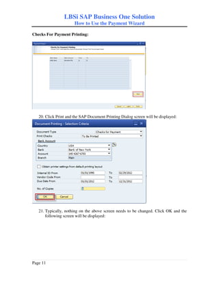 SAP Business One Payment Wizard | PDF