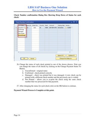 SAP Business One Payment Wizard | PDF