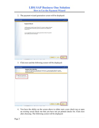 SAP Business One Payment Wizard | PDF