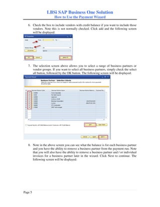 SAP Business One Payment Wizard | PDF