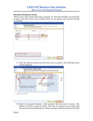SAP Business One Payment Wizard | PDF