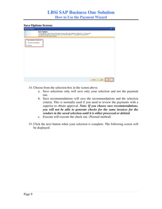 SAP Business One Payment Wizard | PDF