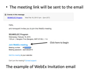 How to use WebEx Meeting | PDF