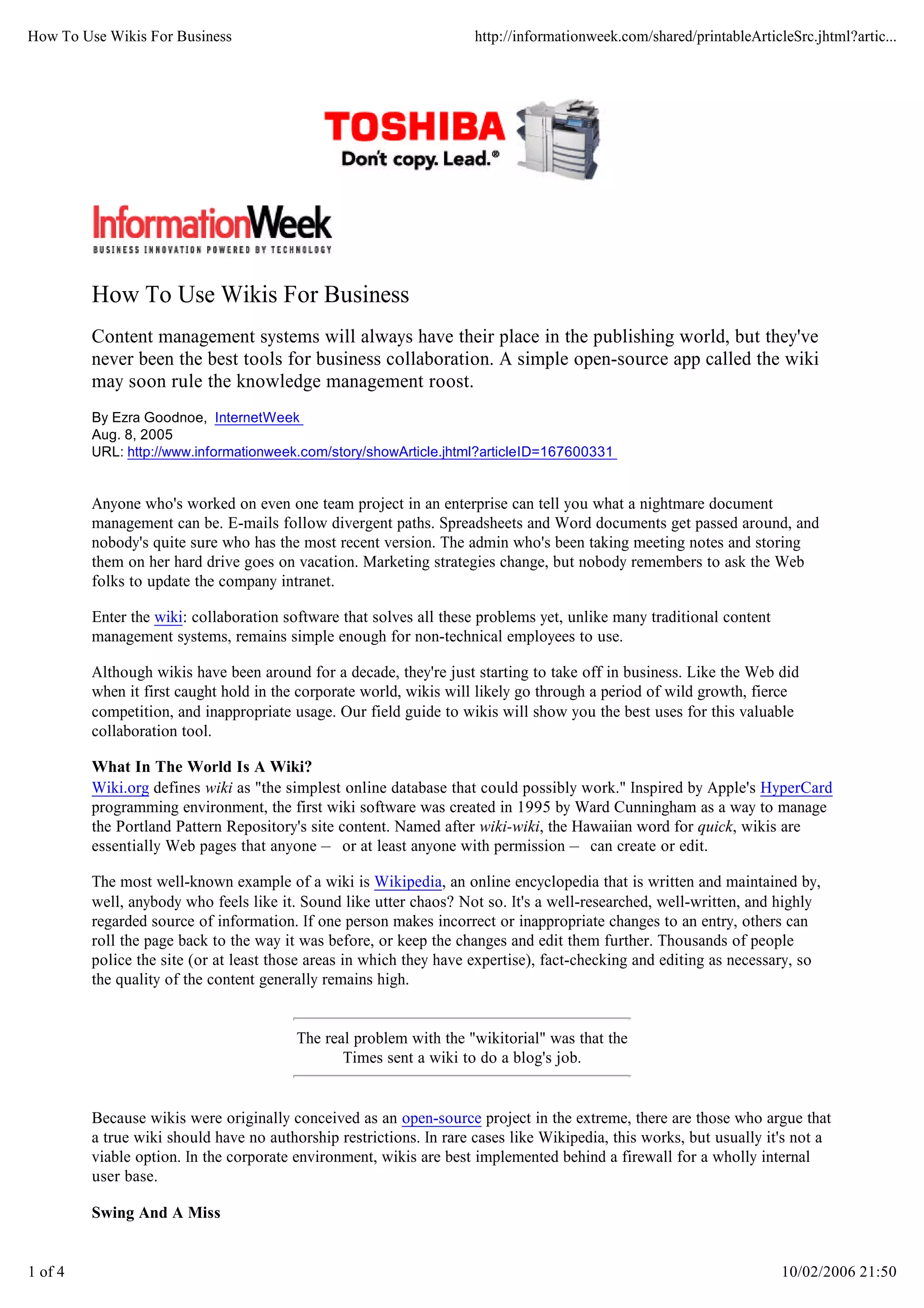 How To Use Wikis For Business | PPT